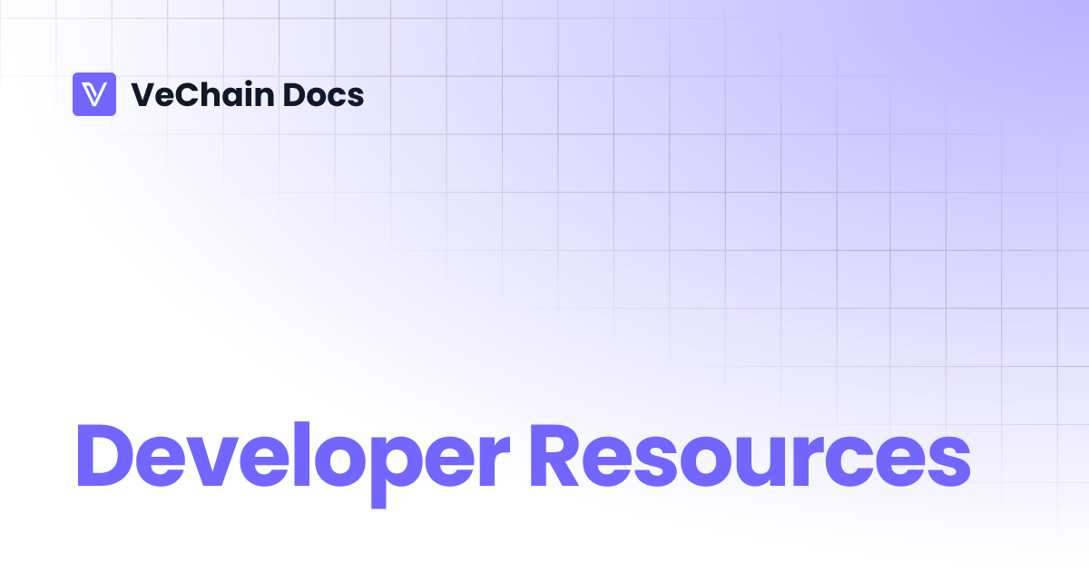 Developer Resources | VeChain Docs